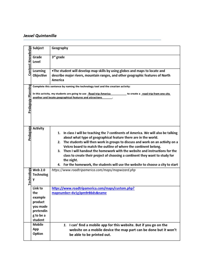Tpack Template Creating Fall20 1 1 | PDF | Websites | Pedagogy