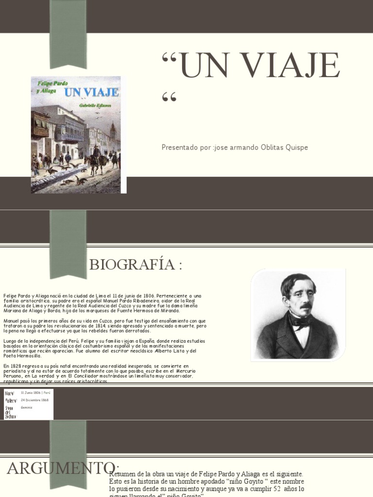Resumen de "Un viaje" de Pardo y Aliaga | PDF | Viajes y turismo | Novela negra, policíaca y ...