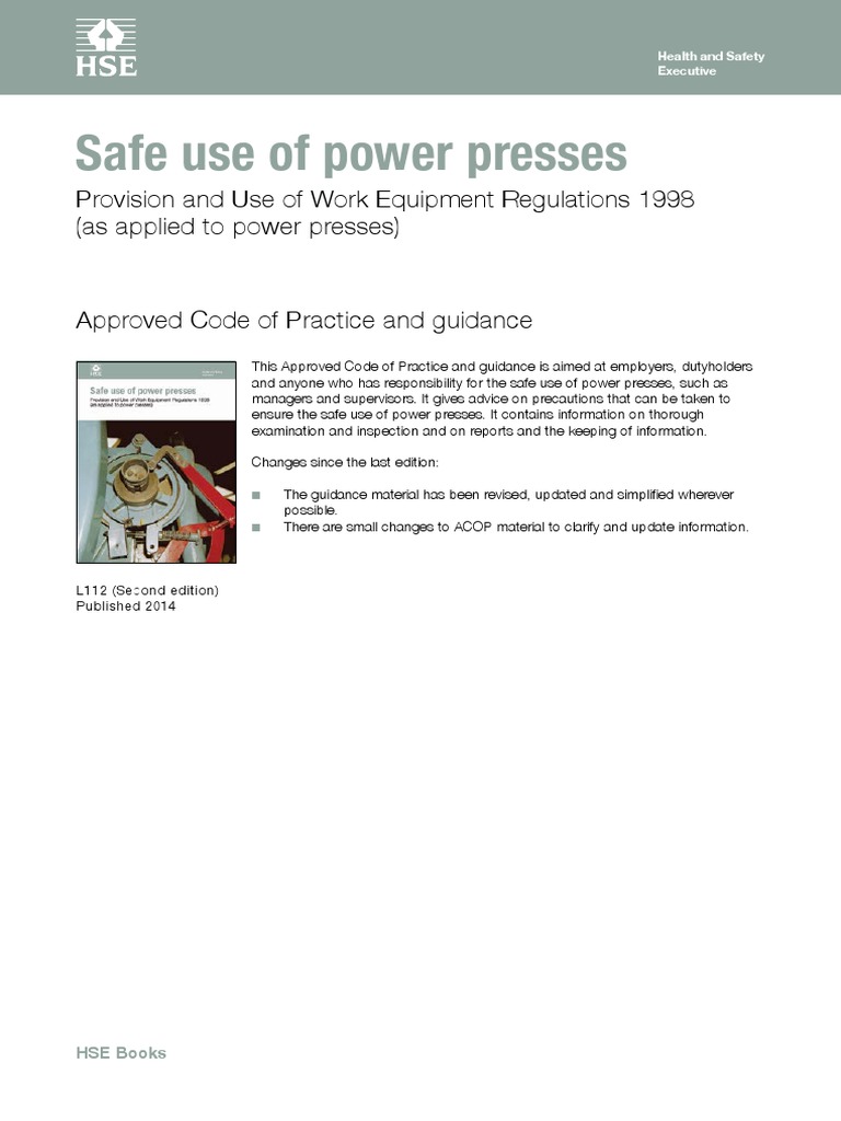 l112 PUWER Power Presses PDF | PDF | Safety | Employment