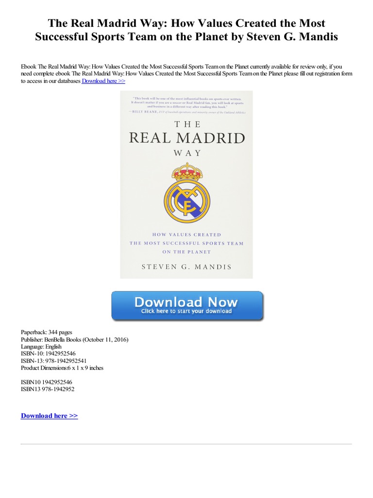 The Real Madrid Way How Values Created The Most Successful Sports Team ...
