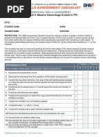 TCCC Skills Assessment Checklist | PDF | Medical Emergencies | Diseases ...