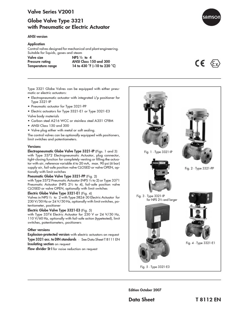 Valvulas Samson Modulantes V2001 | PDF | Valve | Actuator