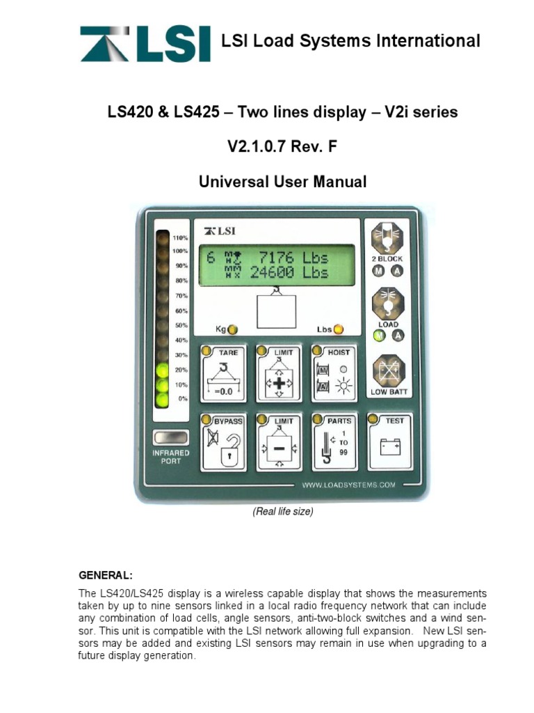 LS420 & LS425 - Two Lines Display - V2i Series V2.1.0.7 Rev. F ...
