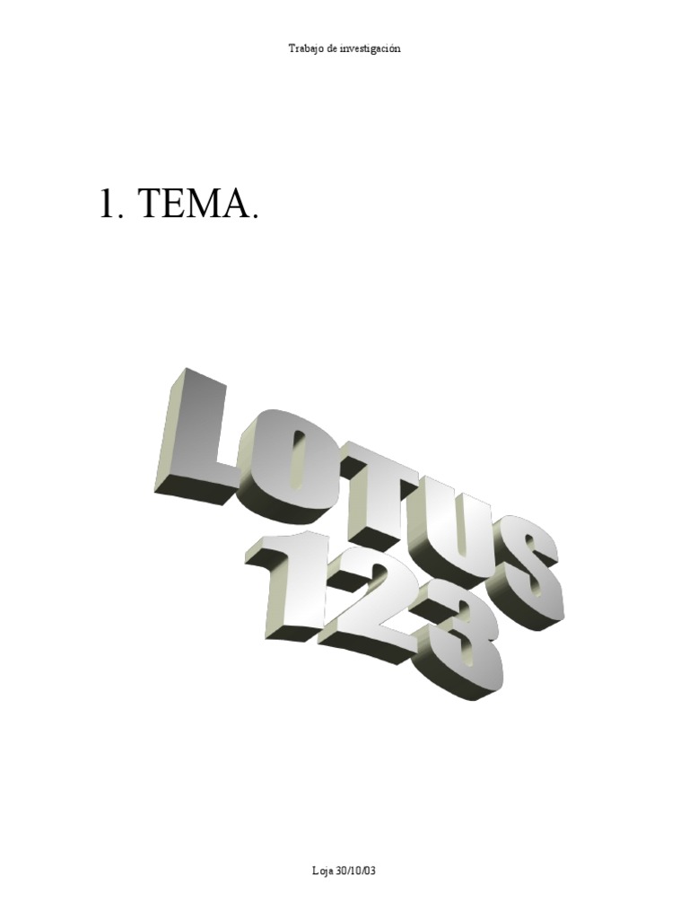 Lotus 123 | PDF | Software | Informática