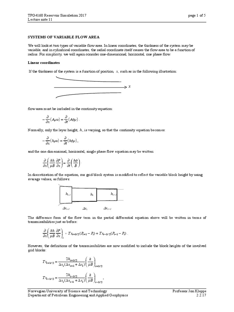 Systems of Variable Flow Area: A A H H H | PDF | Equations | Fluid Dynamics