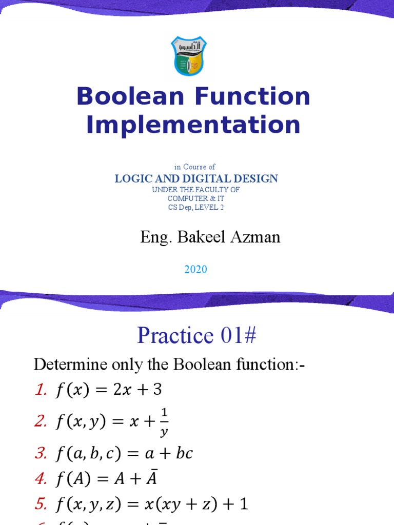 Lab 05 - Boolean Function Implementation | PDF | Boolean Algebra ...