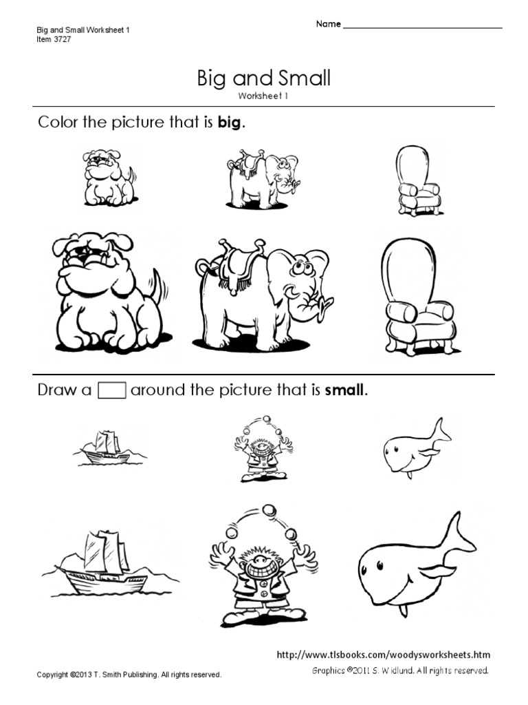 Big and Small: Color The Picture That Is Big | PDF