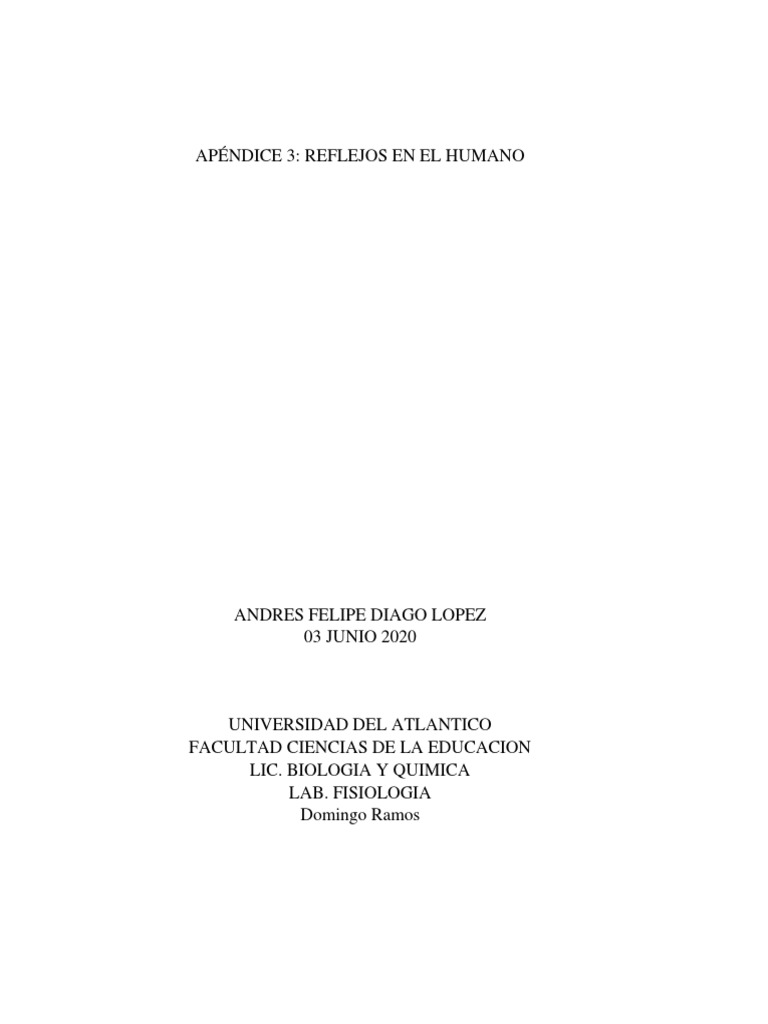 Reflejos Humanos: Análisis y Clasificación | PDF | Músculo | Neurona