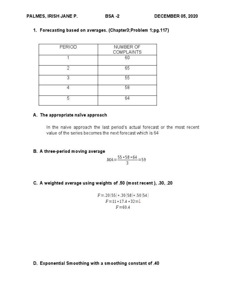 Period Number of Complaints 1 60 2 65 3 55 4 58 5 64 | PDF ...