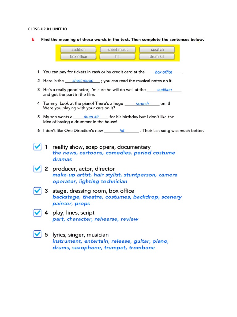 CLOSE UP UNIT 10 With Workbook Exercise | PDF