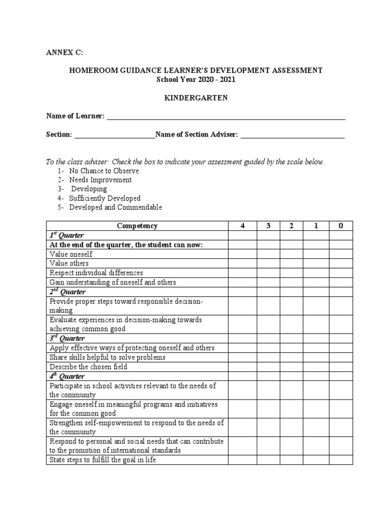 HG Learner's Development Assessment 2 | PDF | Educational Assessment ...