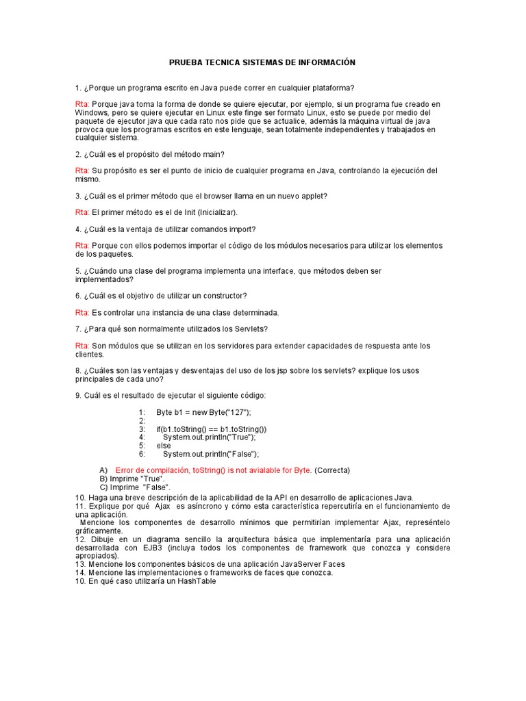 Prueba Tecnica Practicante Sena | PDF | Java (lenguaje de programación ...