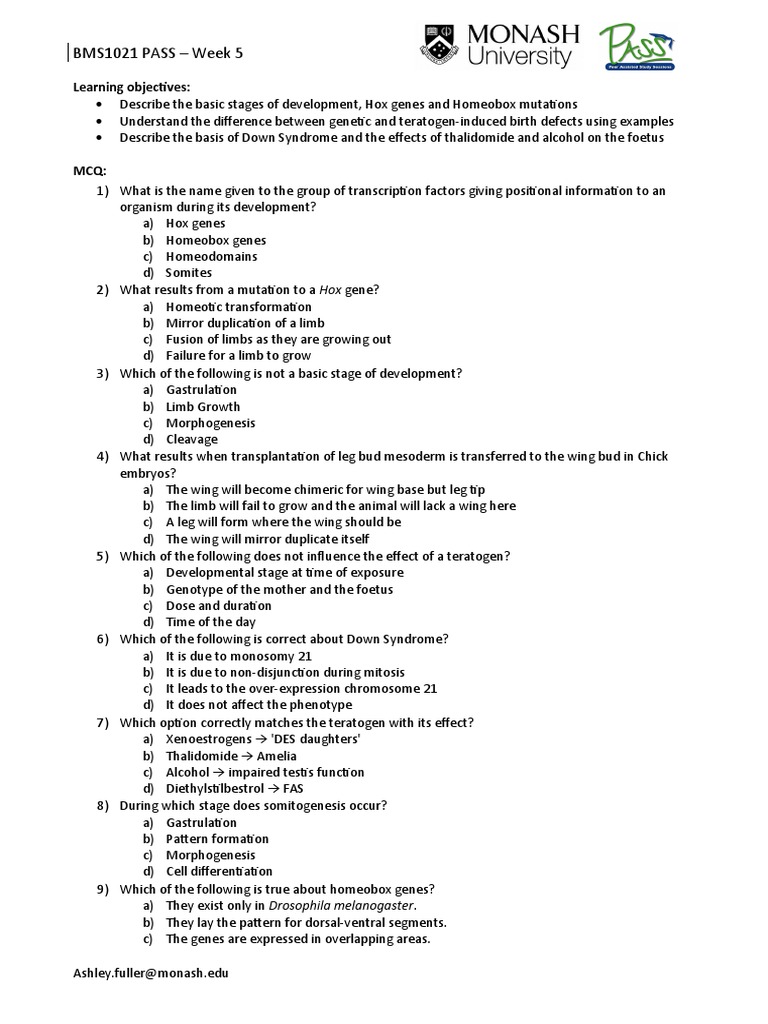WK5 Worksheet | PDF | Developmental Biology | Organisms