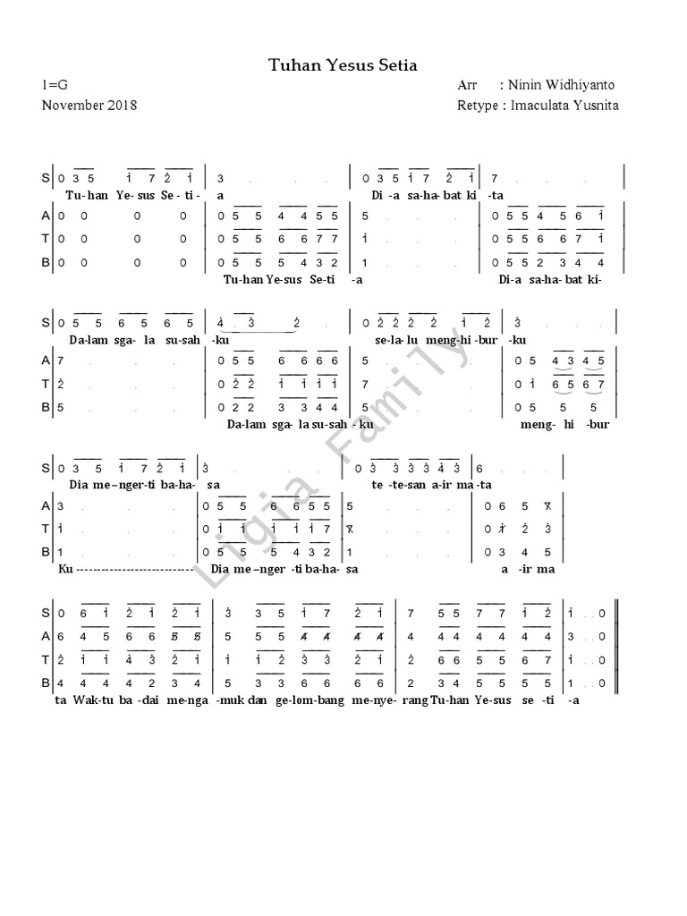 Tuhan Yesus Setia PDF | PDF