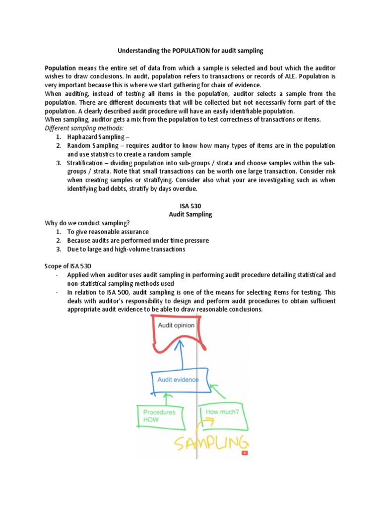 Understanding The POPULATION For Audit Sampling | PDF | Audit ...