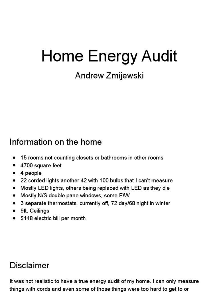 Home Energy Audit | Download Free PDF | Kilowatt Hour | Natural Gas