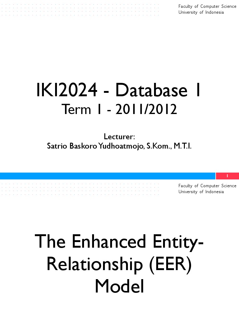 05 - The Enhanced Entity-Relationship Model PDF | PDF | Inheritance ...
