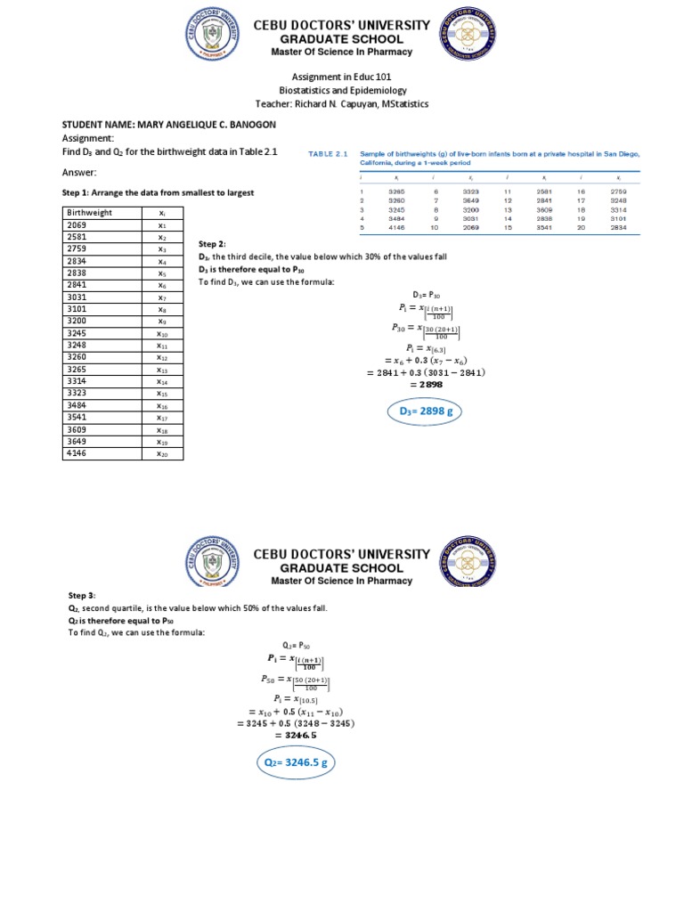 BioStat Assignment 1 | PDF