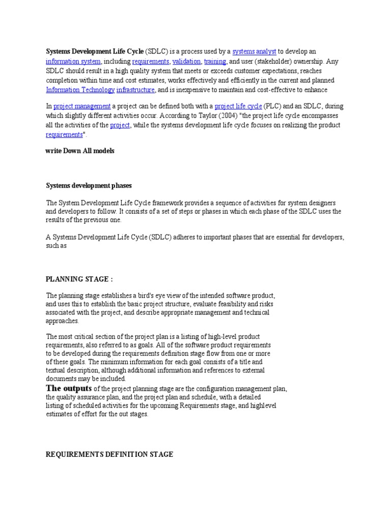 Requirements Definition in SDLC | PDF | Information Age | Information ...