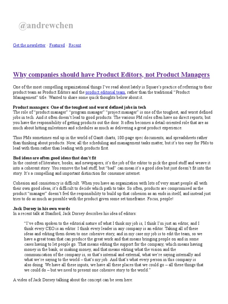 Why Companies Should Have Product Editors, Not Product Managers at ...
