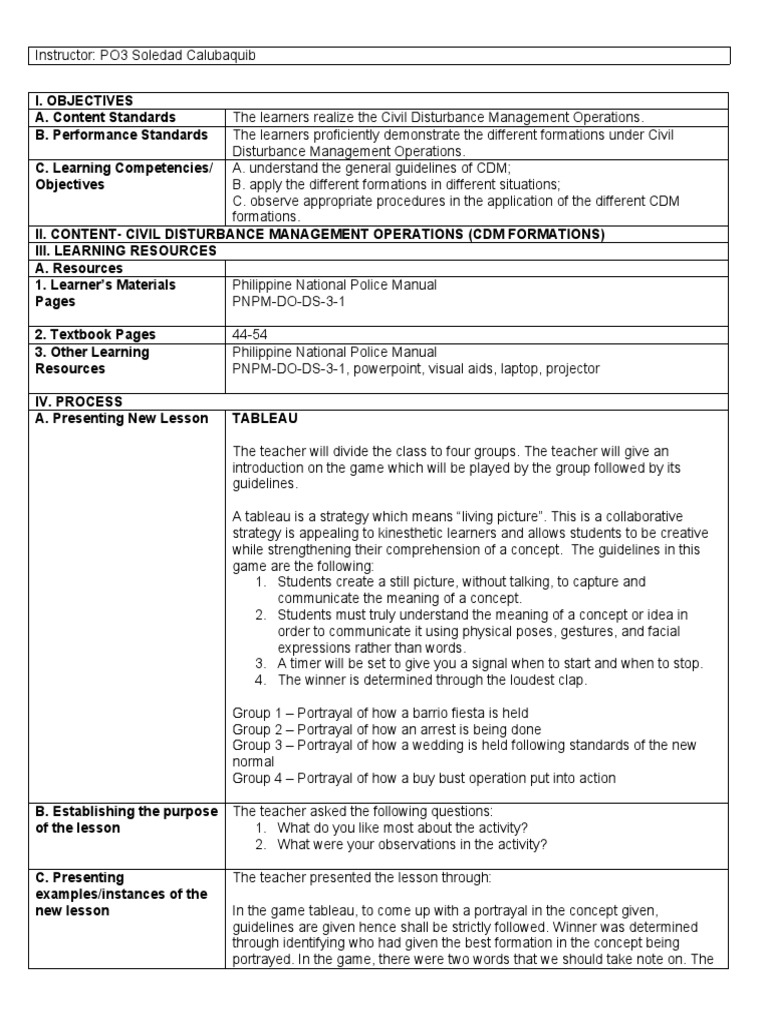 Lesson Plan On CDM | PDF | Lesson Plan | Learning