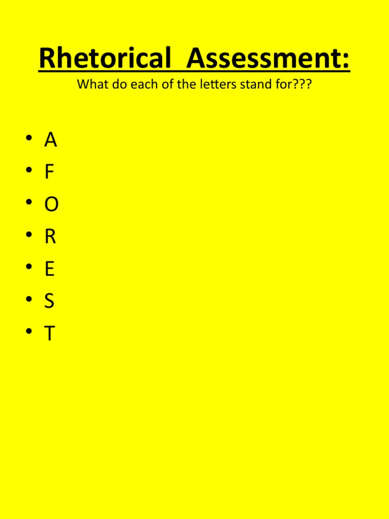 Rhetorical Assessment | PDF
