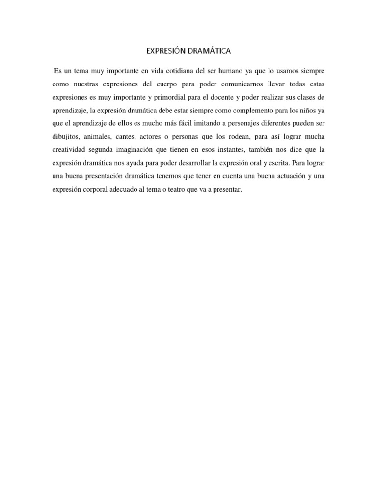 Expresión Dramática PDF | PDF