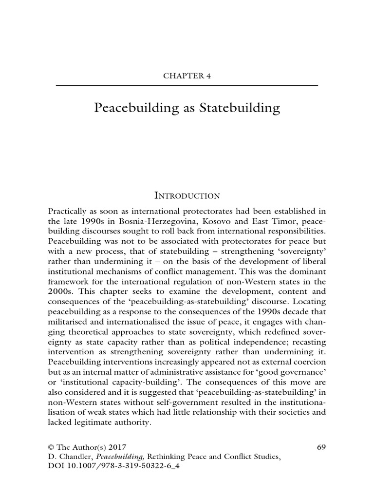Peacebuilding As Statebuilding: Ntroduction | PDF | Sovereign State ...