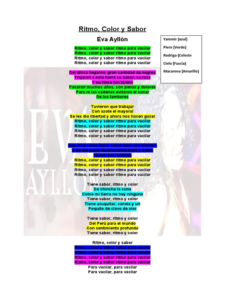 Ritmo, Color y Sabor - Letra | PDF