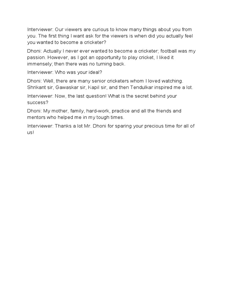 Fictitious Interview With MSD | PDF