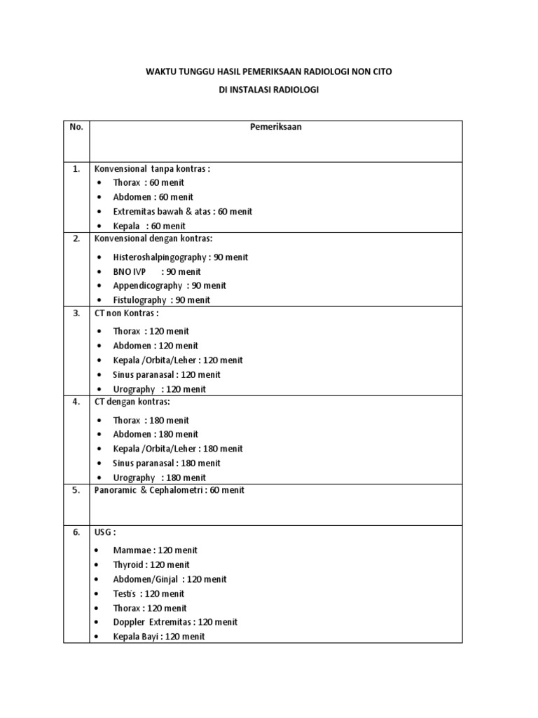 Daftar Respon Time | PDF