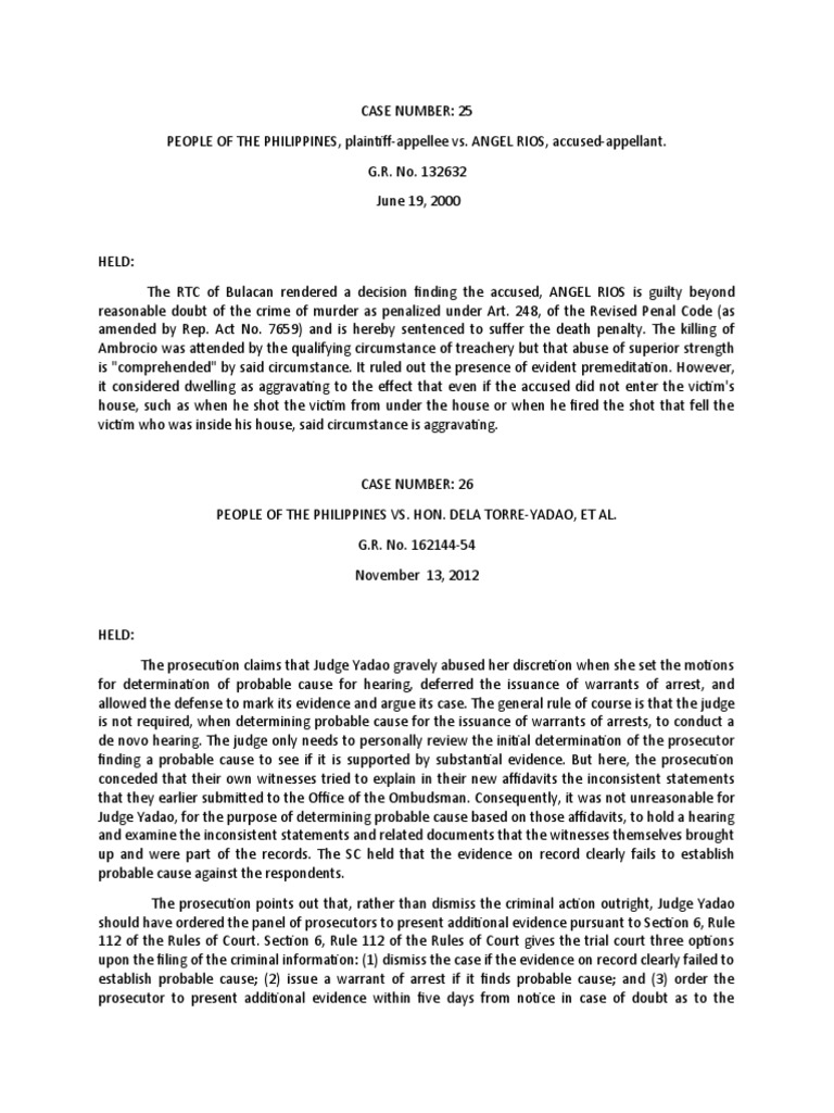 Criminal Law Cases Pdf Probable Cause Prosecutor