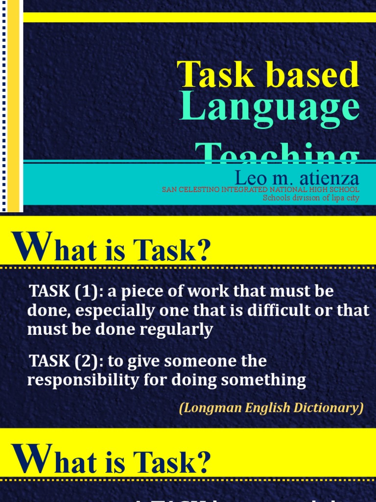 Leo M. Atienza-English 111 Second Language Acquisition-Task-Based ...