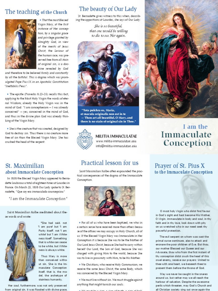 Immaculate Conception PDF | PDF | Mary, Mother Of Jesus | Original Sin
