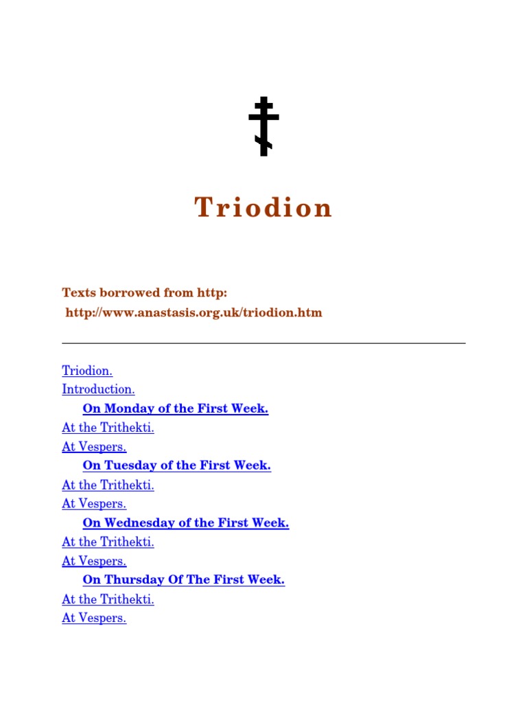Triodion | PDF | Cain And Abel | Christianity