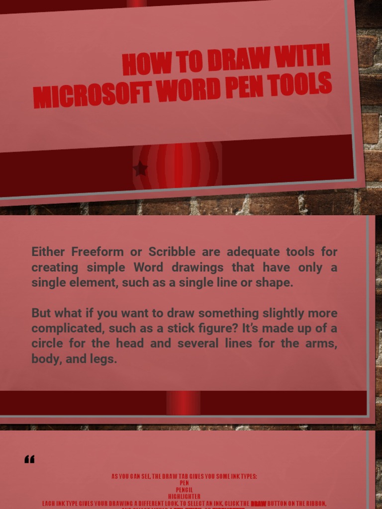 How To Draw With Microsoft Word Pen Tools | PDF | System Software ...