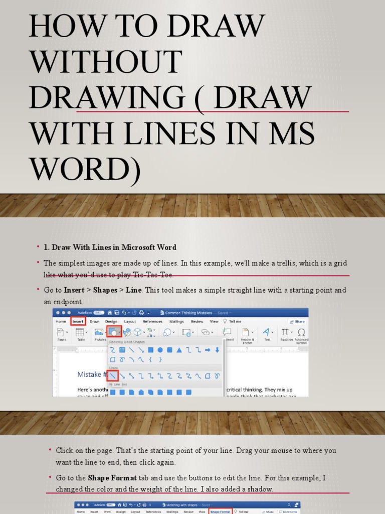 How To Draw Without Drawing (Draw With Lines in Ms Word) | PDF | Shape ...