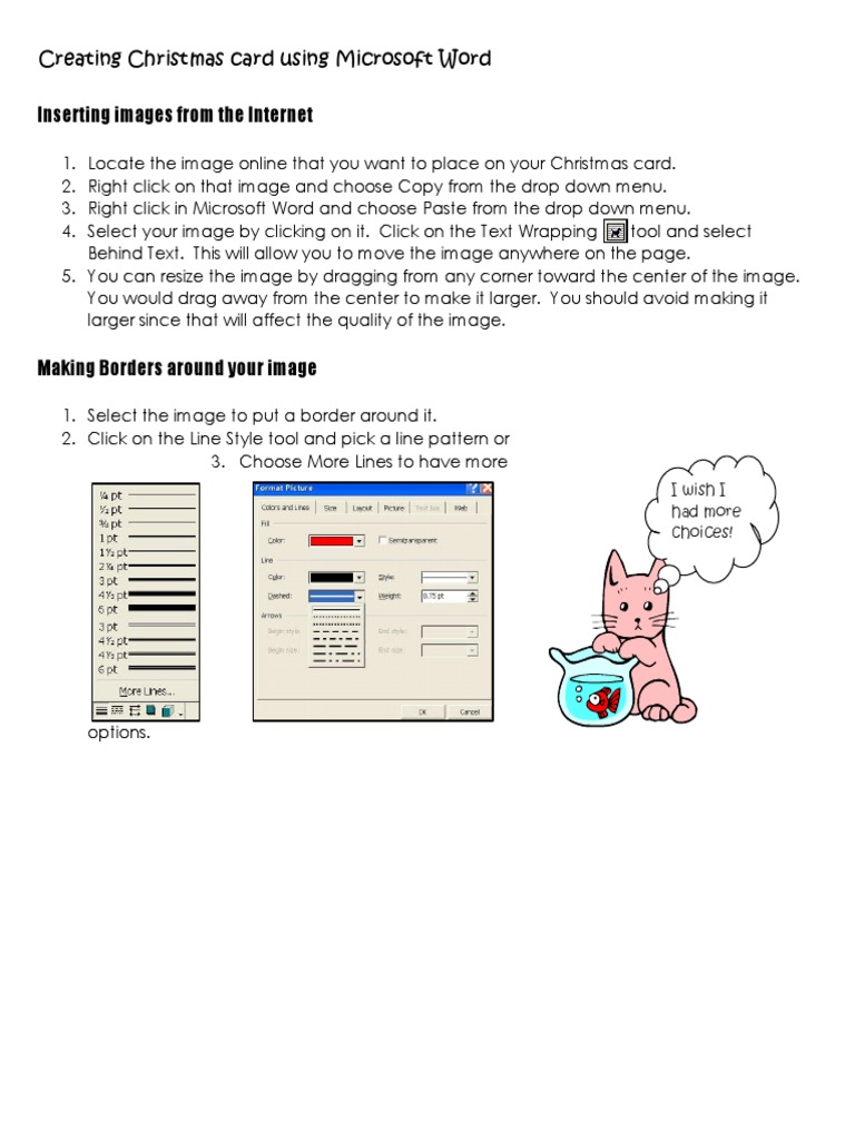 Creating Christmas Card Using Microsoft Word Inserting Images From The ...