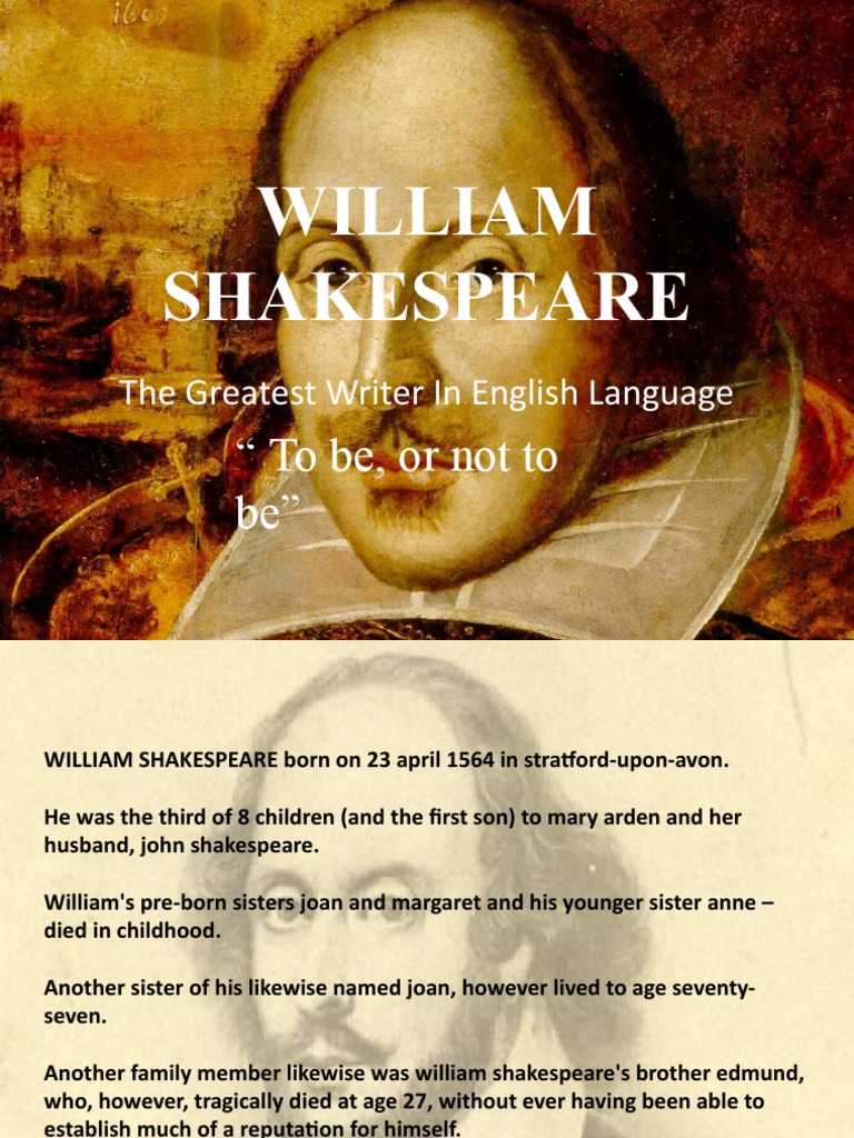 William Shakespeare: " To Be, or Not To Be" | PDF | William Shakespeare ...