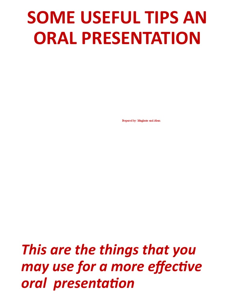 Tips for Effective Oral Presentations | PDF | Human Communication ...