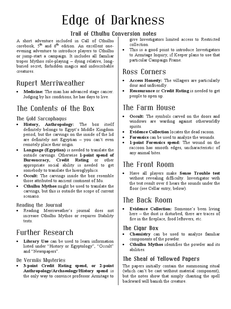 Edge of Darkness: Rupert Merriweather Ross Corners | PDF