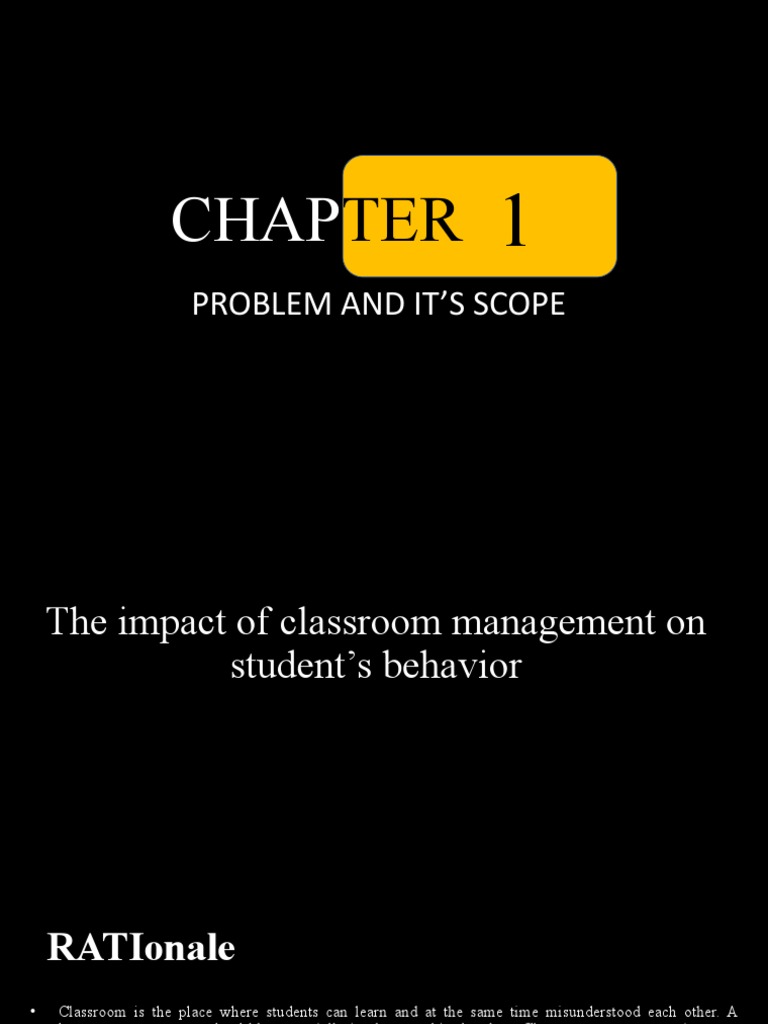 The Impact of Classroom Management on Students' Behavior: A Case Study ...