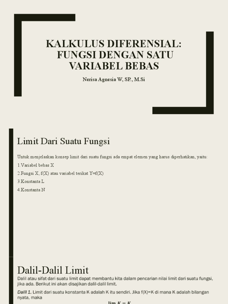 KALKULUS DIFERENSIAL Nerisa | PDF