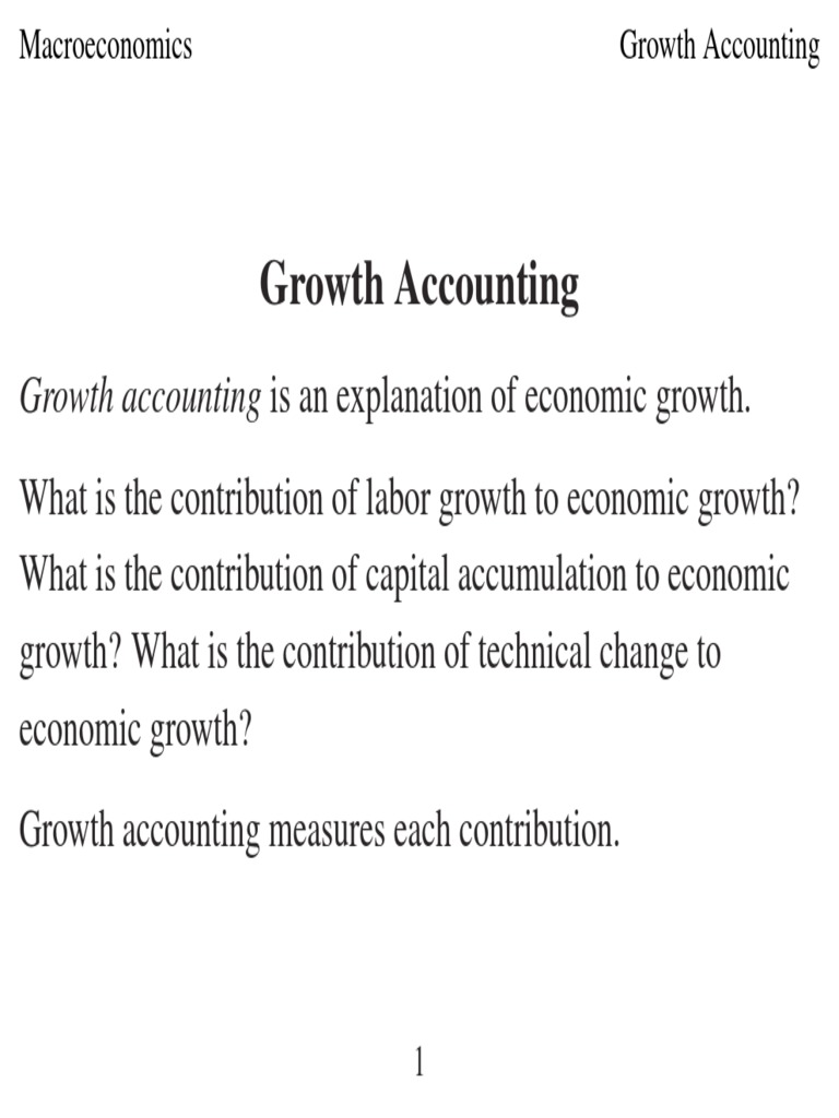 Growth Accounting PDF | PDF | Economic Growth | Labour Economics