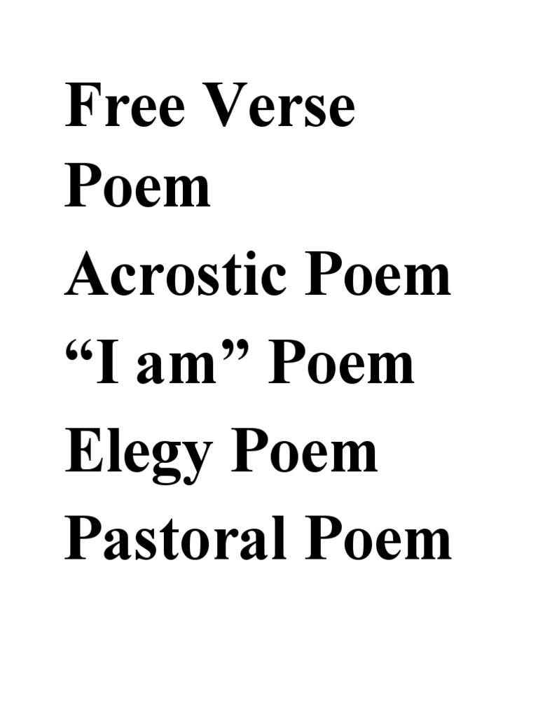 Free Verse Poem | PDF