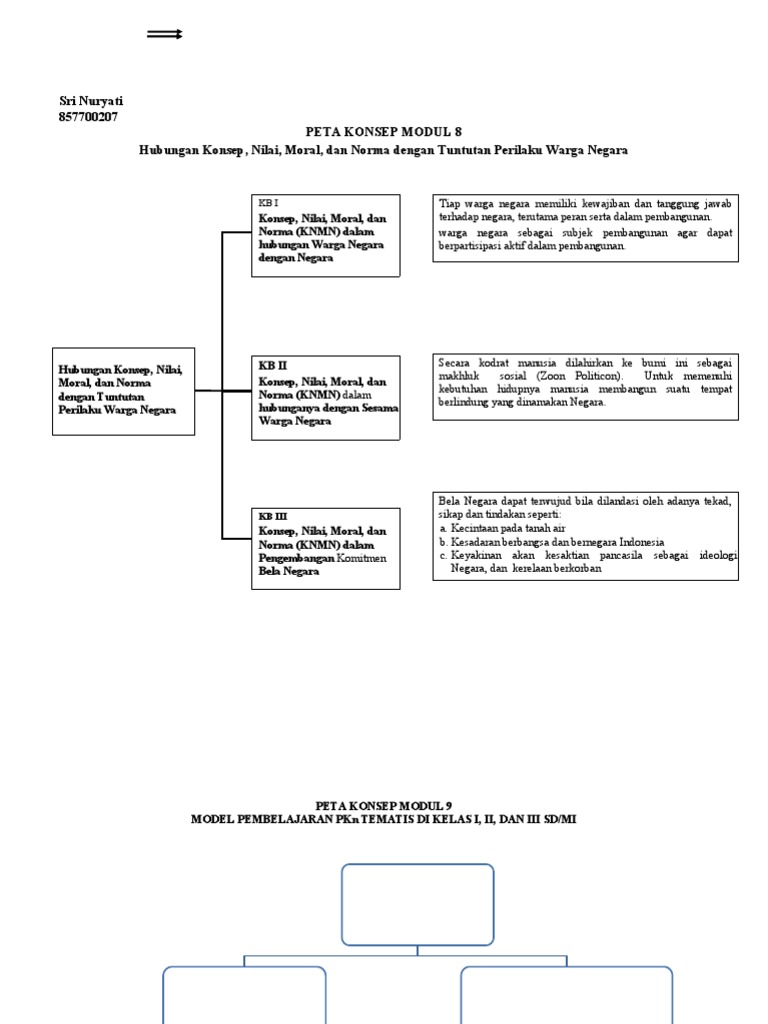 PETA KONSEP MODUL8 Dan 9 SRI NURYATI | PDF
