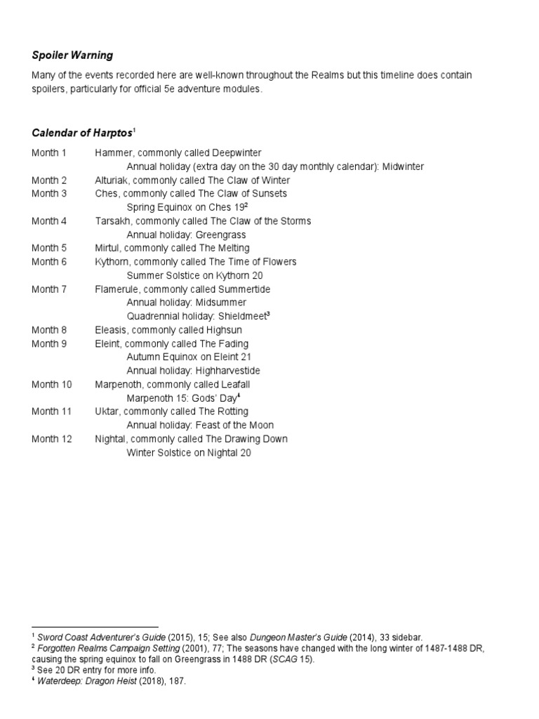 Forgotten Realms Timeline | PDF | Elf (Dungeons & Dragons) | Forgotten ...