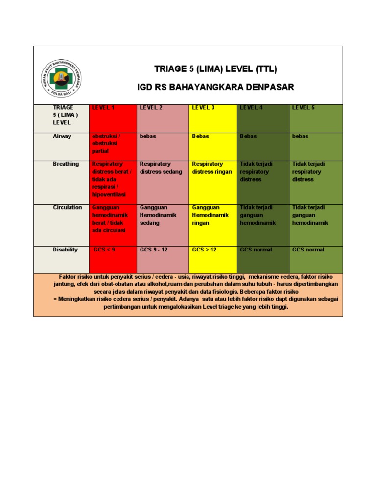 Panduan Triage 5 Level IGD | PDF