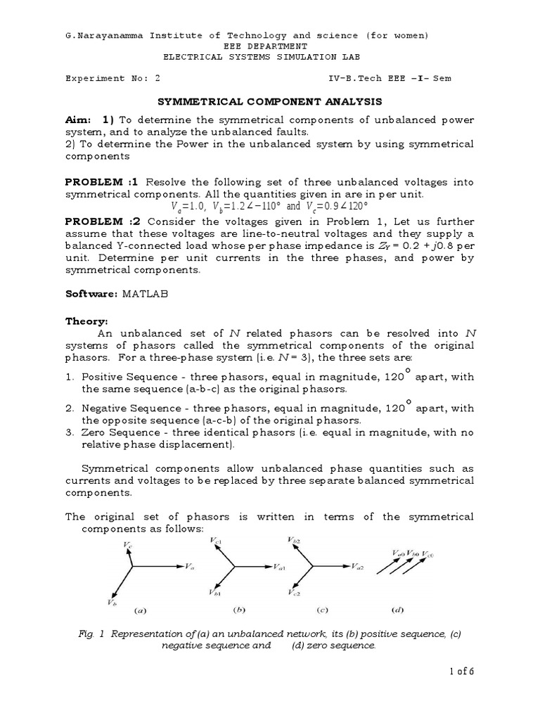 2.symetrical Components - To - Students | PDF | Electric Power | Physics