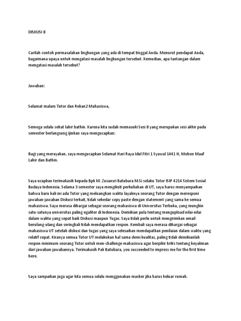 Diskusi 8 Ssbi | PDF